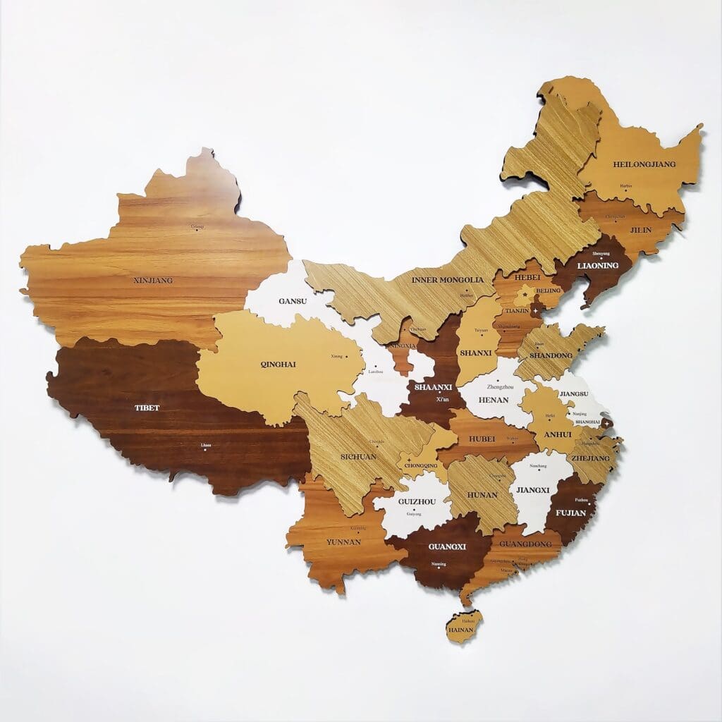 Bản Đồ Trung Quốc Bằng Gỗ 3d China Map Woodencore